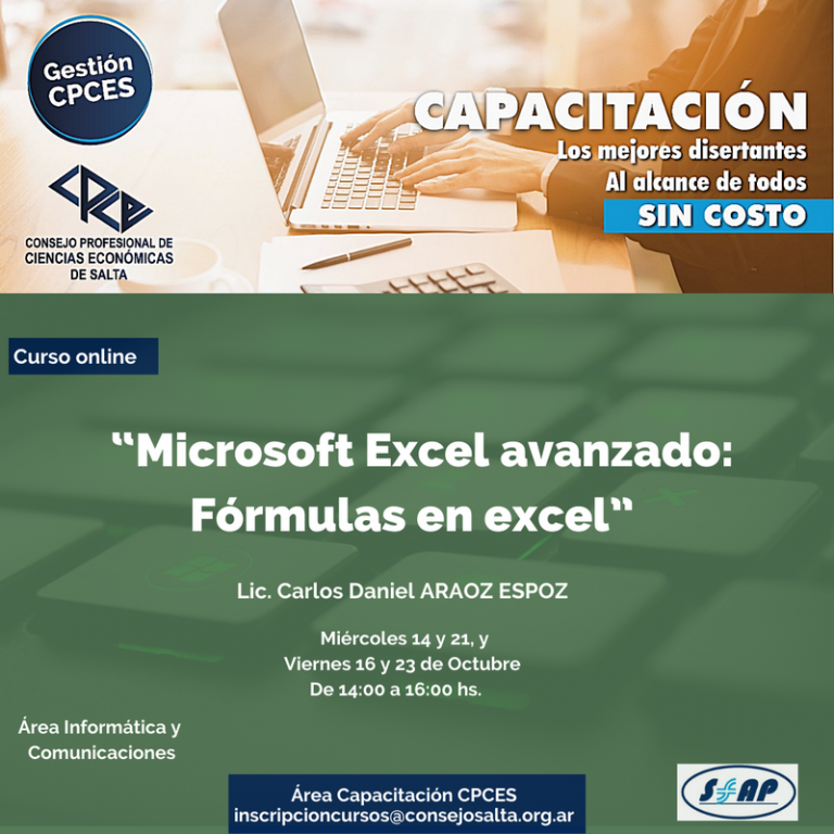 Curso on line “Microsoft Excel avanzado: formulas en Excel” | - Consejo ...