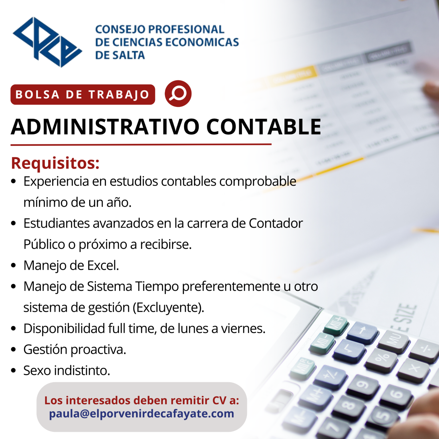 Bolsa de Trabajo | - Consejo Profesional de Ciencias Económicas